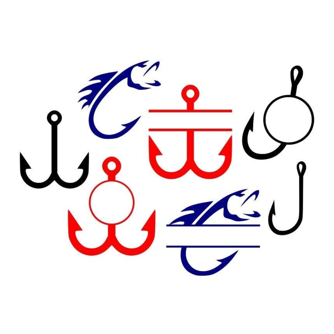 Fish Hook SVG, Fish Hook Frames SVG, Fishing SVG, Digital Do | Inspire ...
