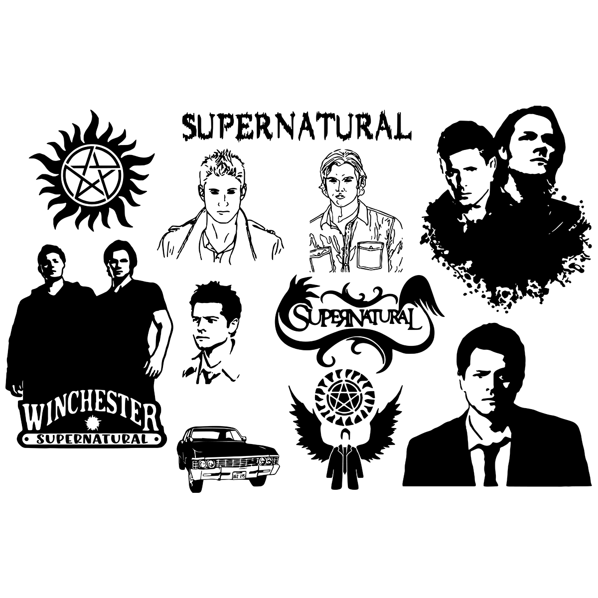 Supernatural, Supernatural Png, Winchester, Castiel Stencil, | Inspire ...