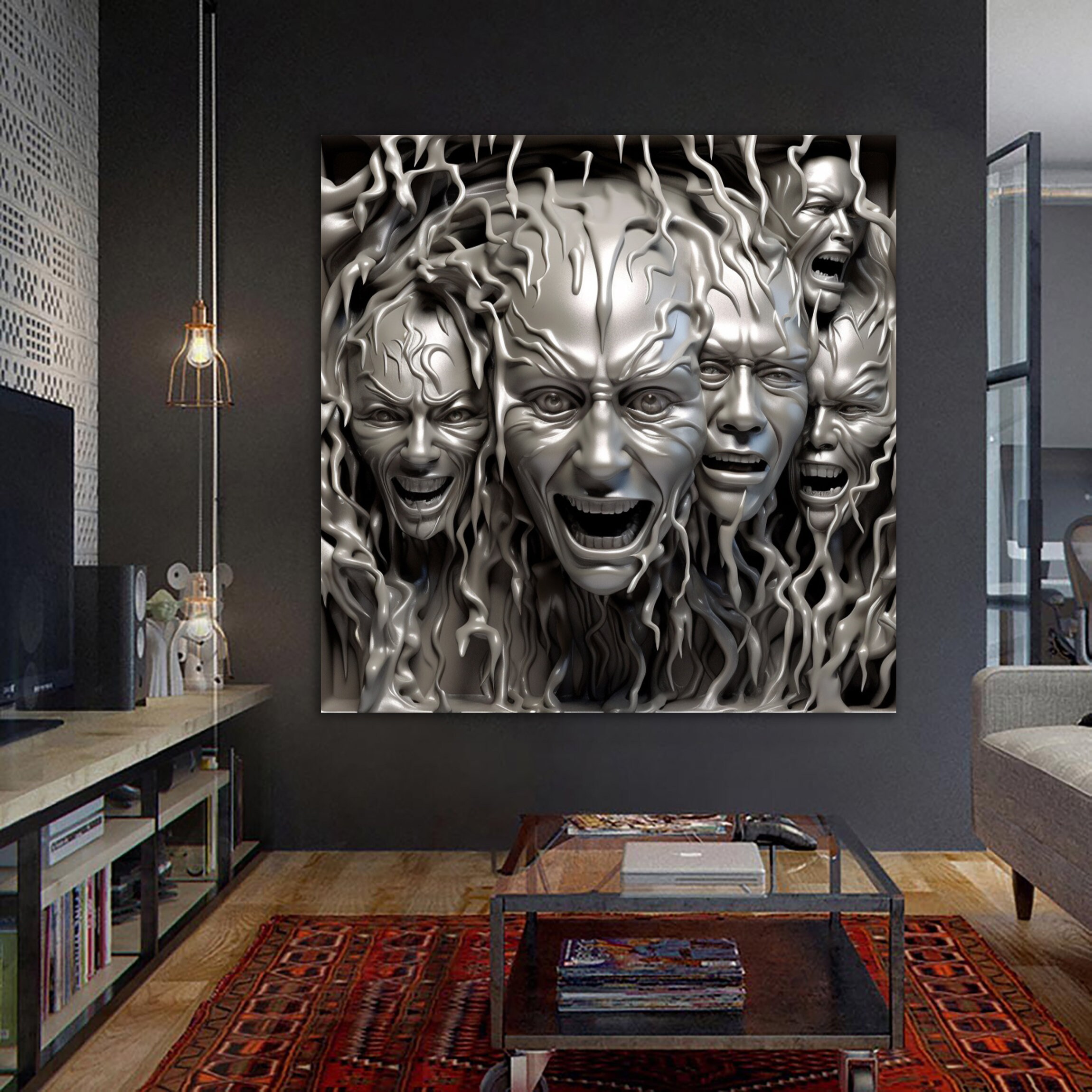 People Wall Art, 3D Effect People Print, Abstract People Dec | Inspire ...
