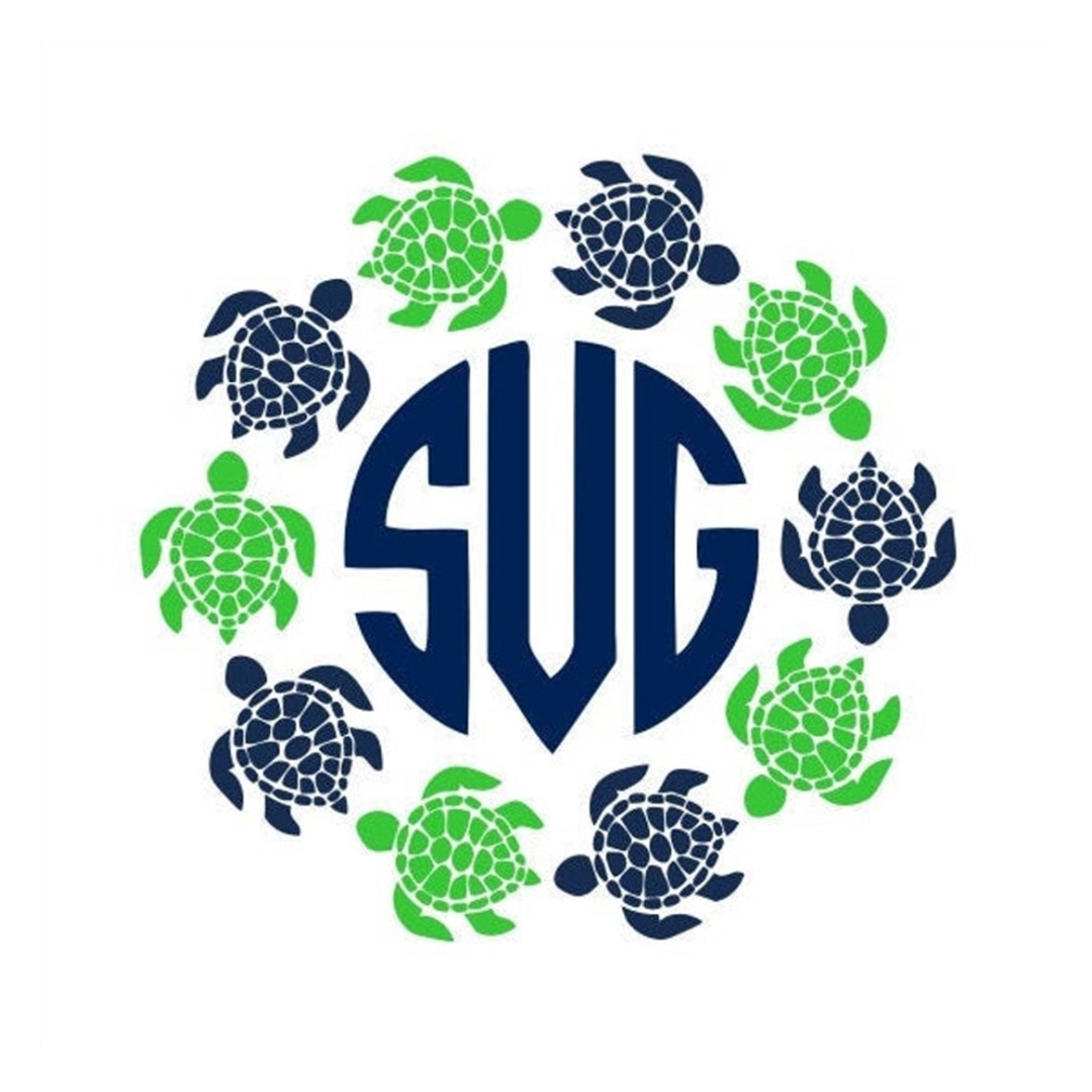 Sea Turtle SVG, Beach SVG, Turtle Monogram Frame, Summer, Di | Inspire ...