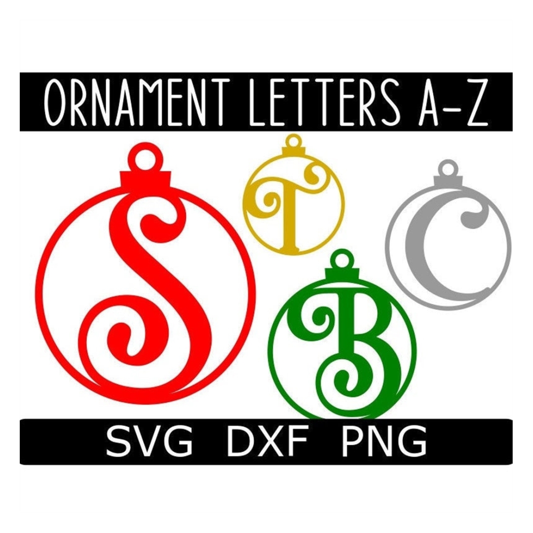 Monogram SVG/DXF/PNG Alphabet, Christmas Ornament Letters Al | Inspire ...