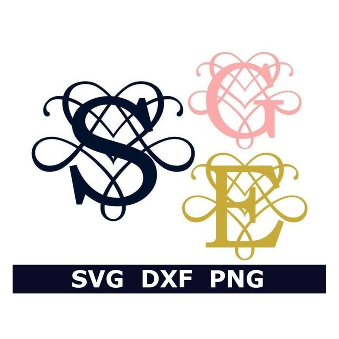 Monogram SVG/DXF/PNG, Fancy Flourish Letters, Alphabet, Digi | Inspire ...