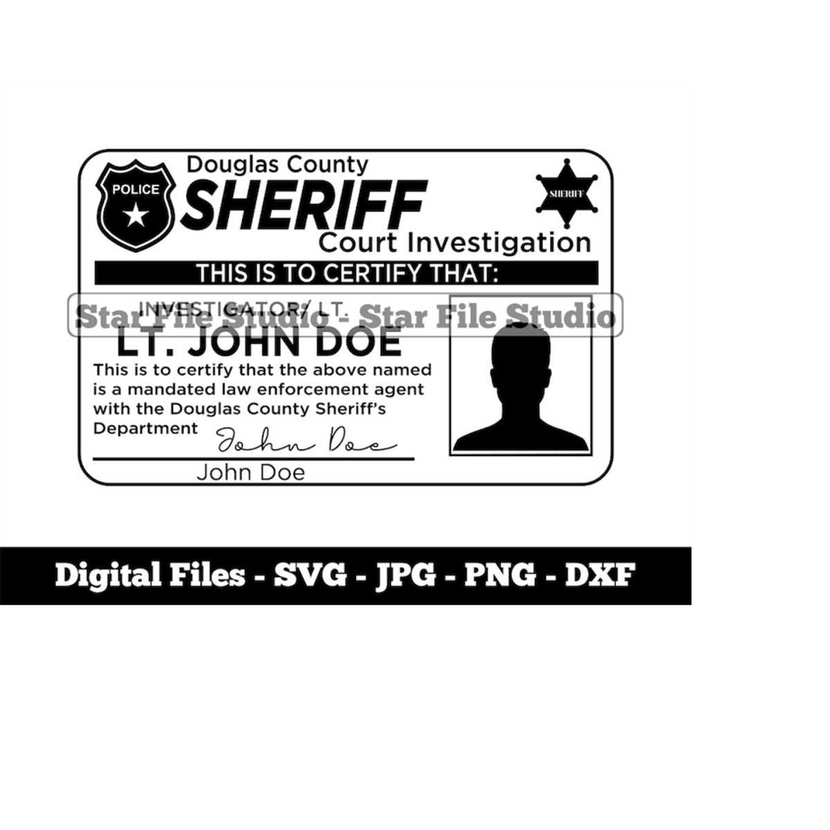 Sheriff ID Template Svg, Police Svg, Law Enforcement Svg, Sh - Inspire ...
