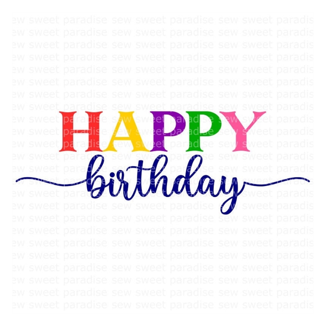 Happy Birthday SVG, Birthday SVG, Birthday Script SVG, Digit | Inspire ...