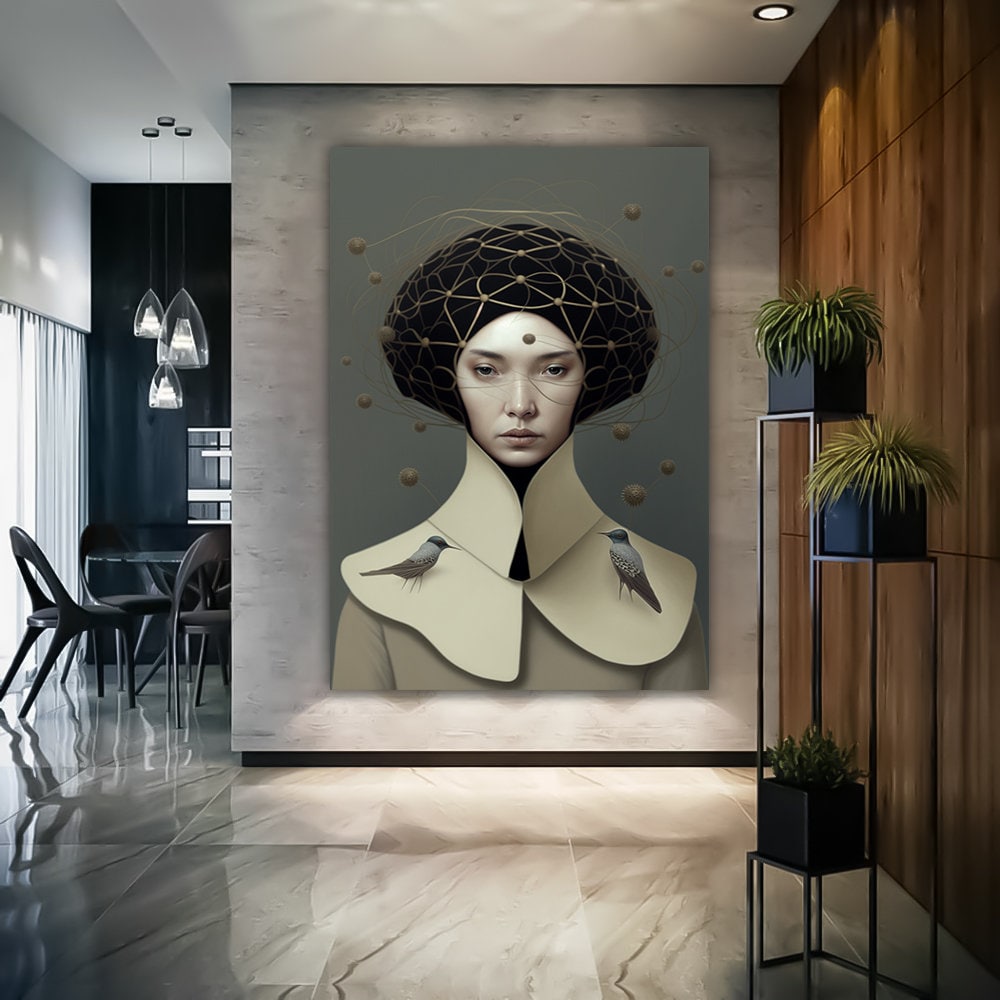 Woman Drawing, Surrealist Woman Painting, Woman Canvas, Woma | Inspire ...