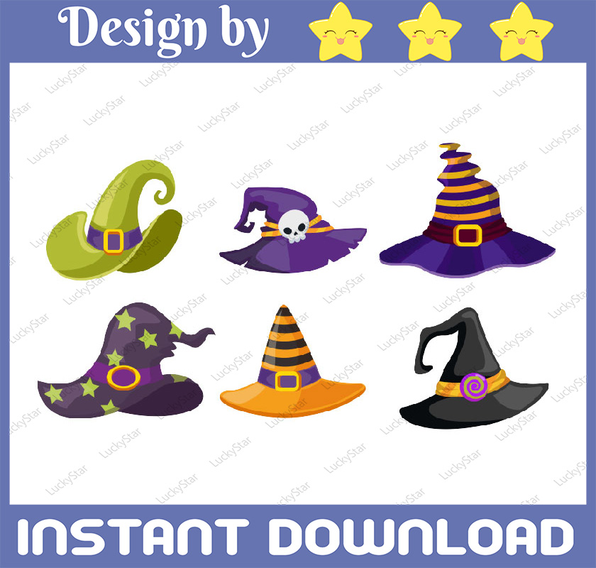 Witch Hats PNG, Halloween Clip Art, Hand Drawn Witches Hat P | Inspire ...
