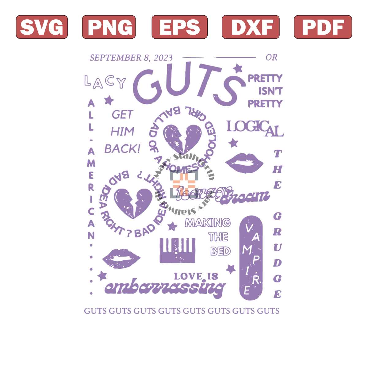 GUTS Album Olivia Tour Olivia Rodrigo SVG Digital Cricut Fil | Inspire ...