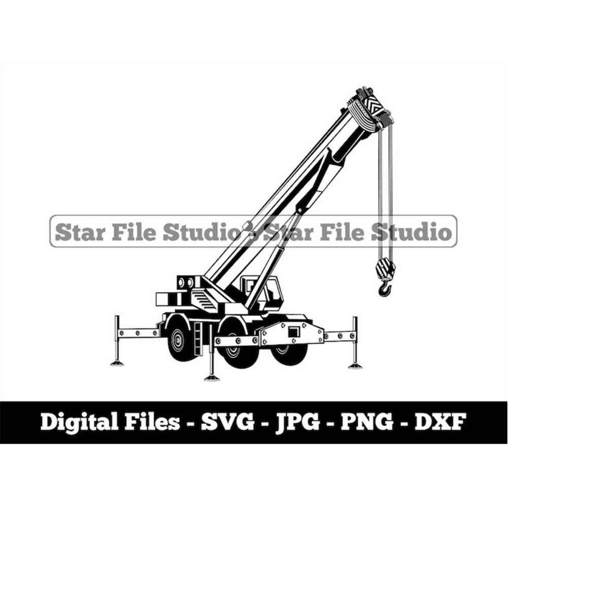 Rough Terrain Crane 3 Svg, Crane Svg, Heavy Equipment Svg, C - Inspire ...