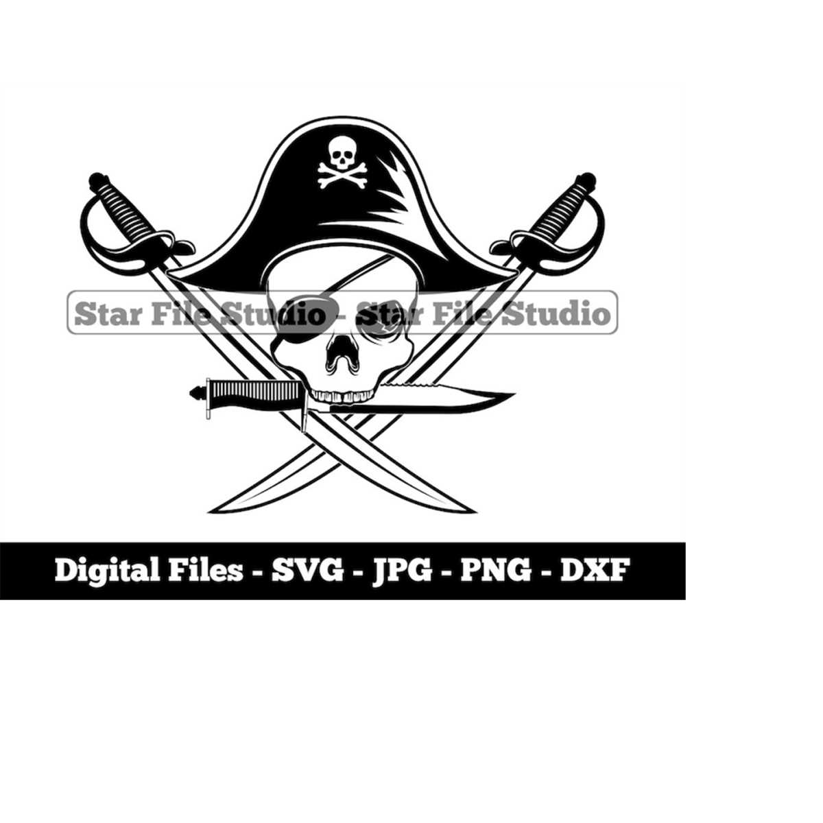 Pirate Logo Svg, Pirate Svg, Pirate Skull Svg, Skull and Bon - Inspire ...