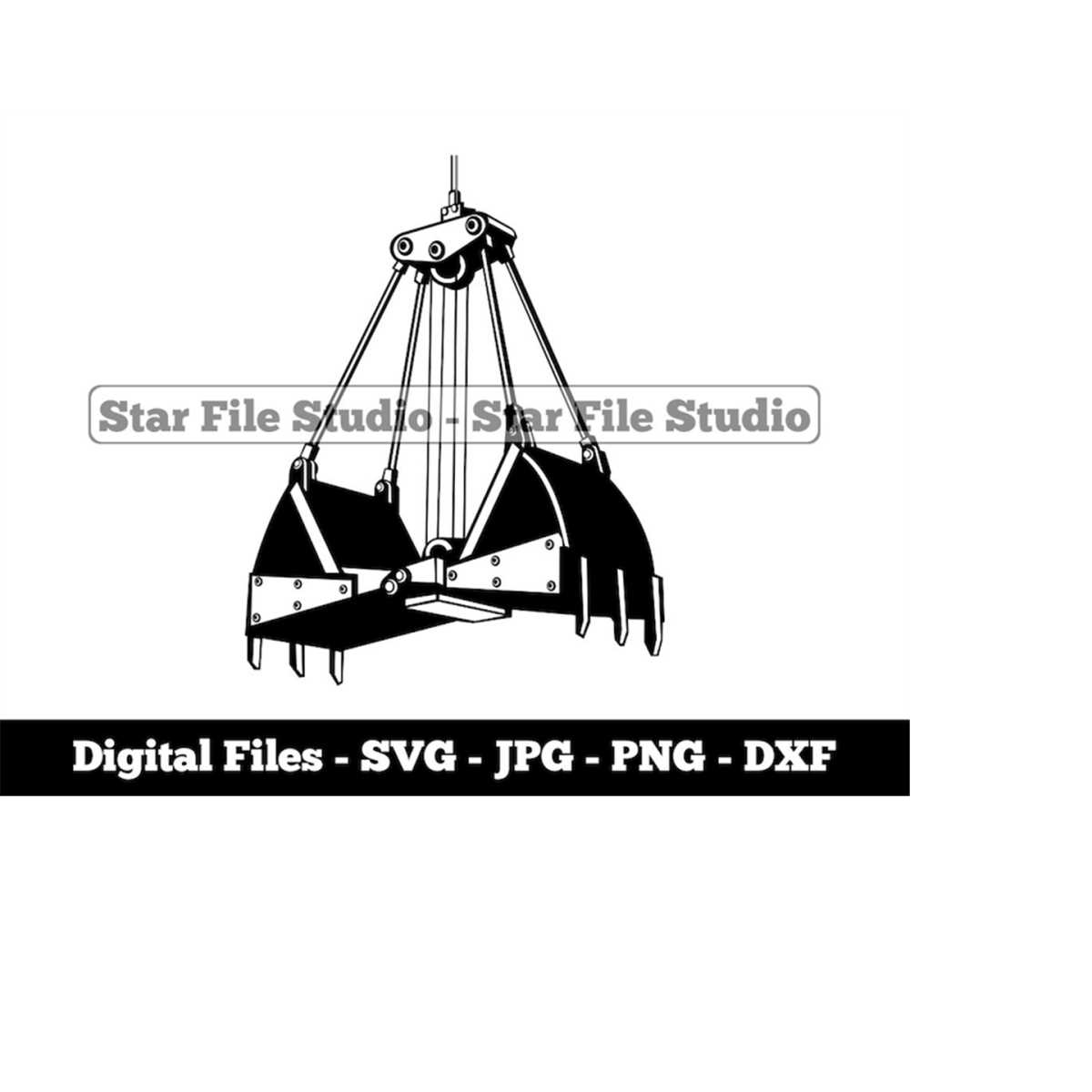 Excavator Grab Bucket Svg, Heavy Equipment Svg, Grabber Svg, - Inspire ...