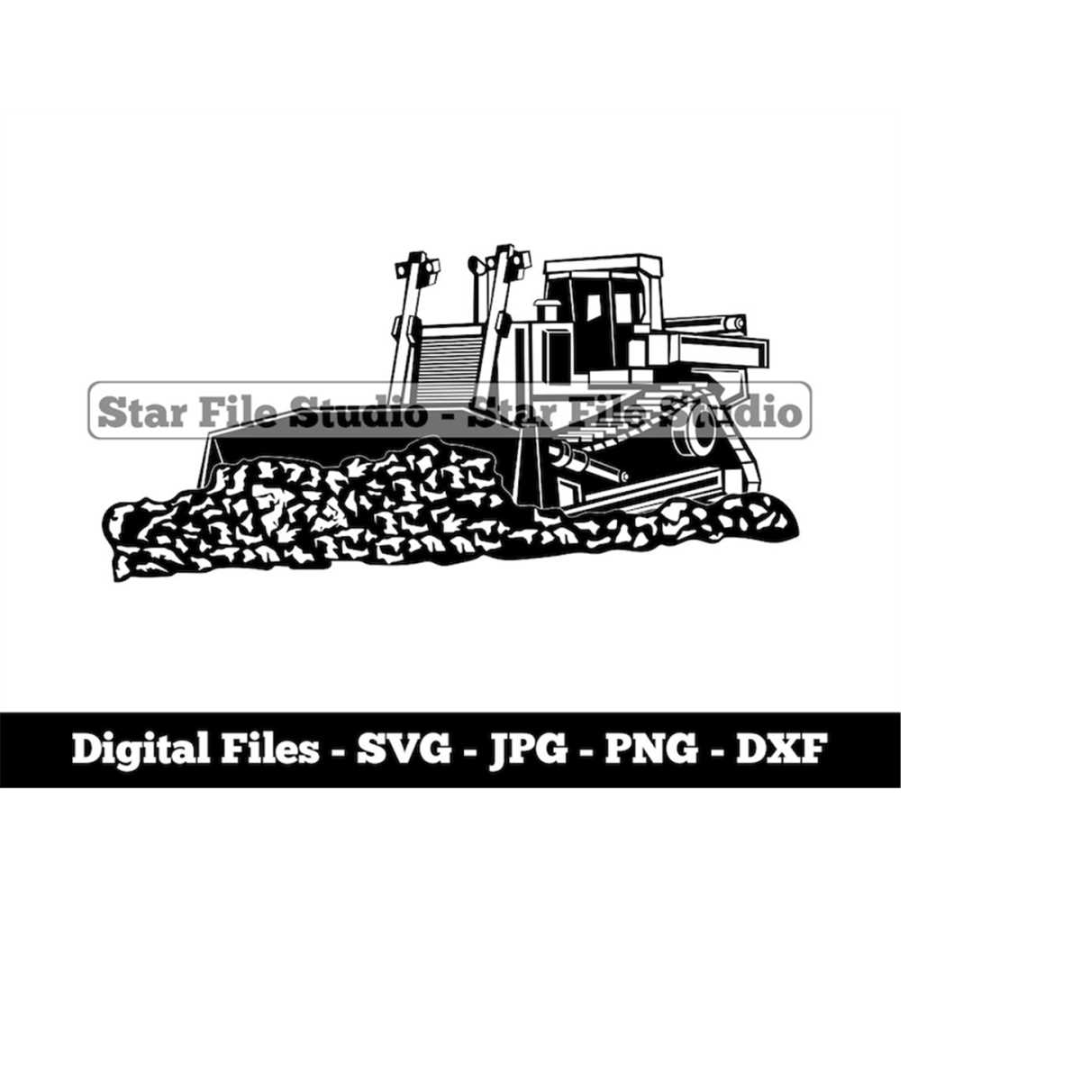 Bulldozer Moving Rocks Svg, Dozer Svg, Heavy Equipment Svg, - Inspire ...