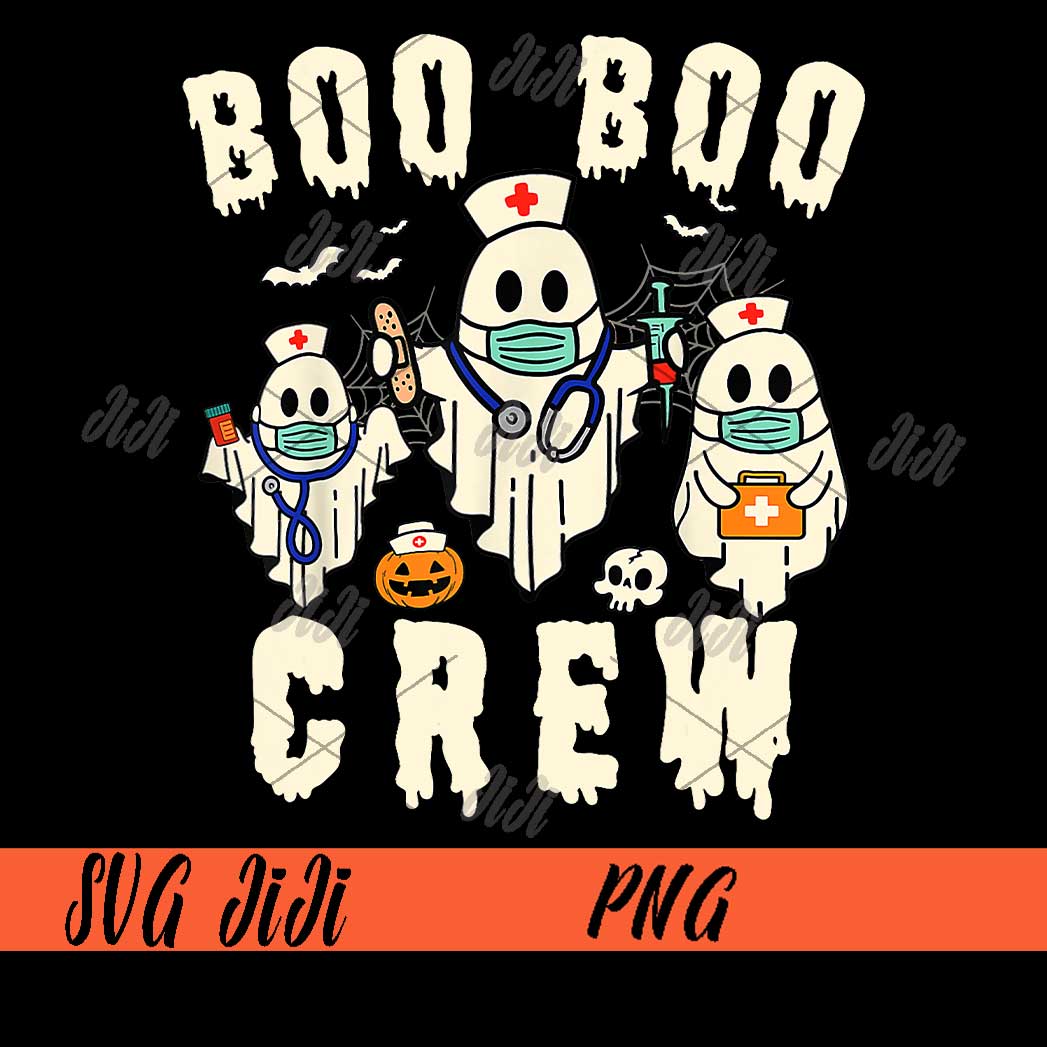Boo Boo Crew PNG, Ghost Halloween Paramedic Nurse PNG, NICU - Inspire ...