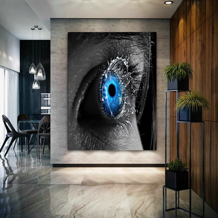 Eye Canvas, Abstract Eye Art, Blue Eye Print, Surreal Eye Po | Inspire ...