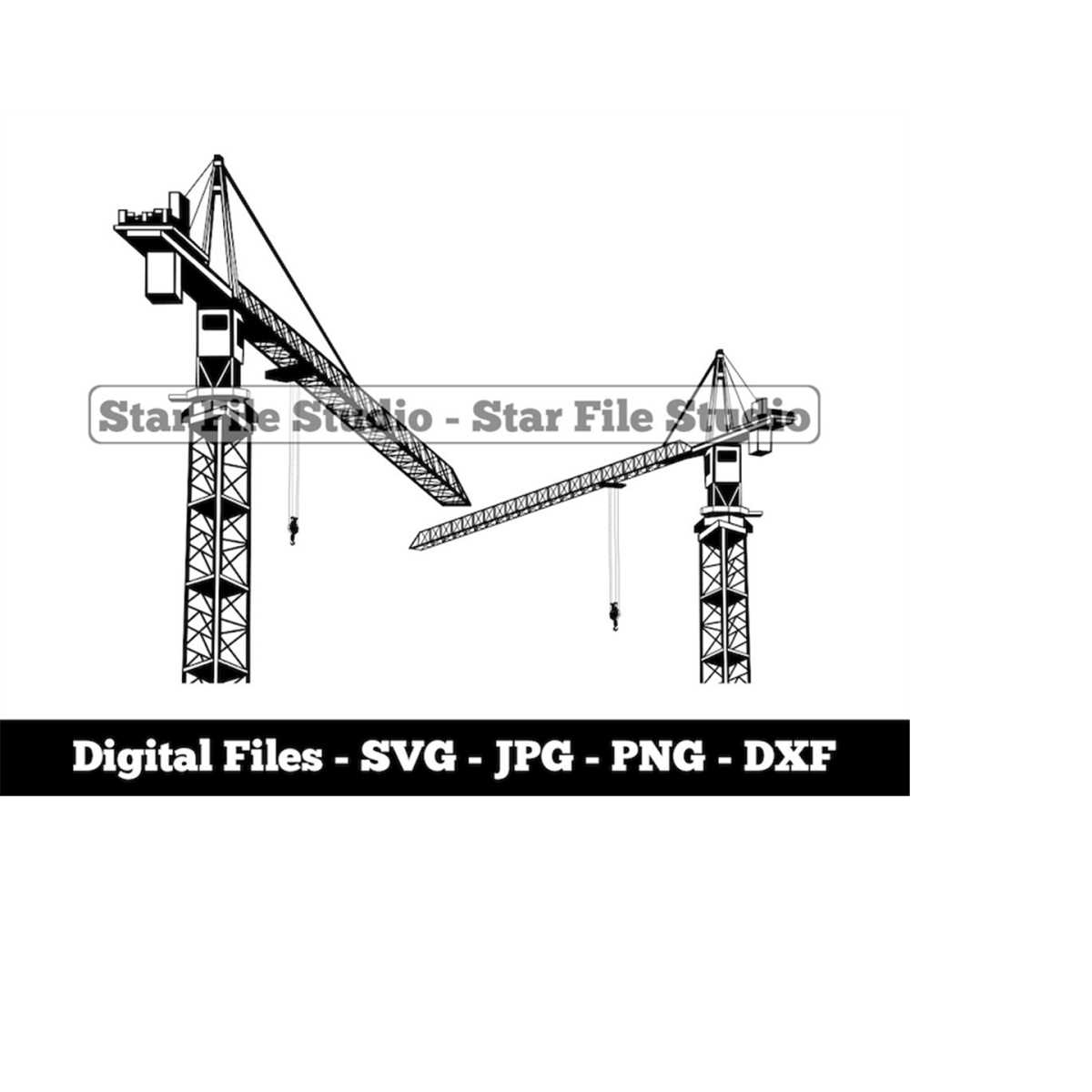 Construction Cranes 2 Svg, Tower Cranes Svg, Building Cranes - Inspire ...