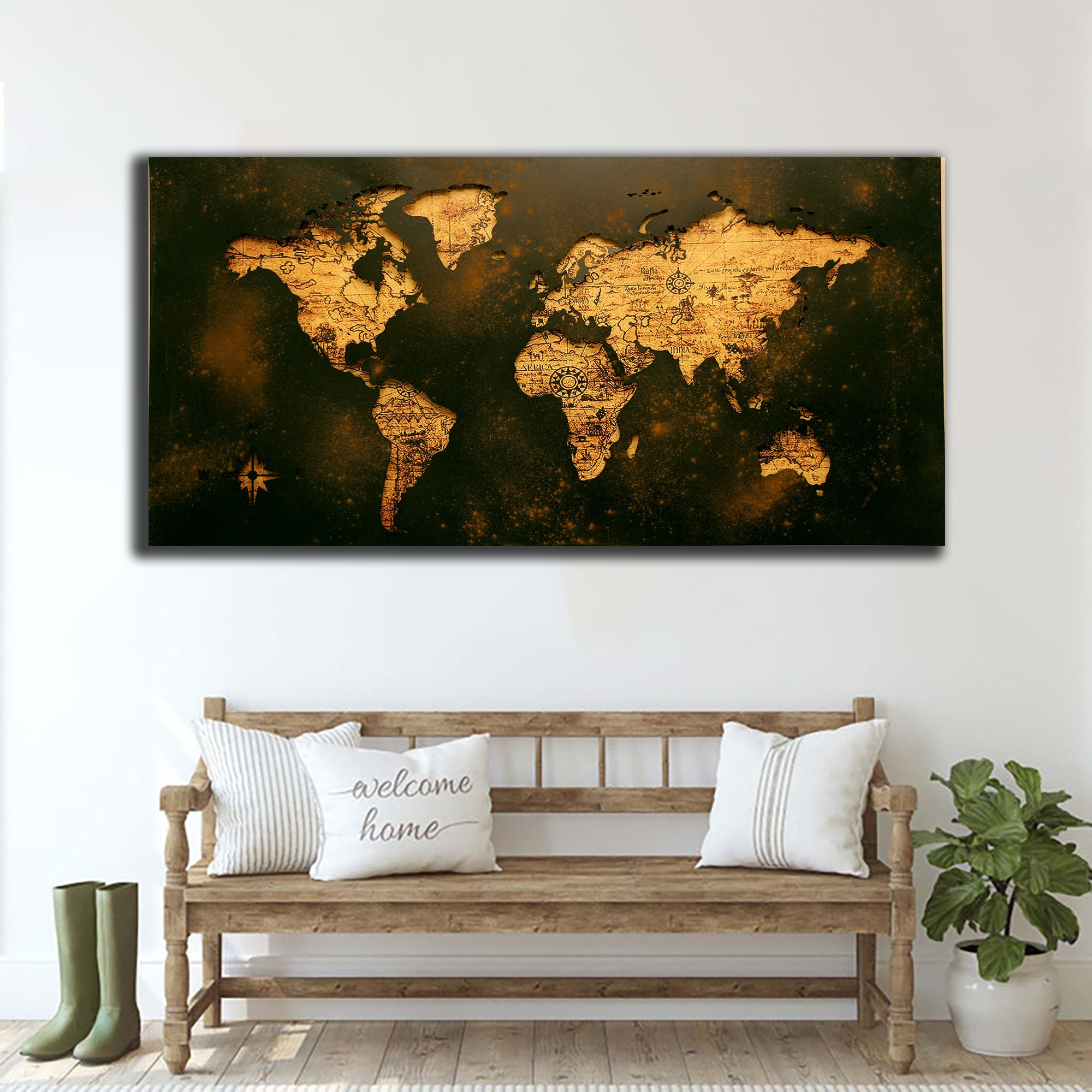 Maps Wall Art, Vintage Map Table, Old World Map,Antique Worl - Inspire ...
