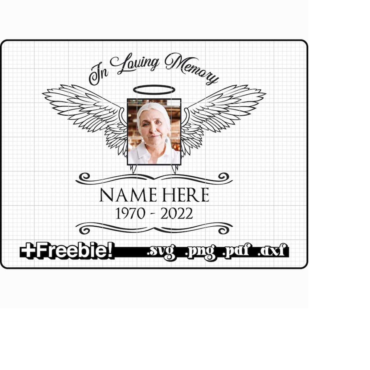 In Loving Memory Angel Wings Customizable Frame With Name & | Inspire ...