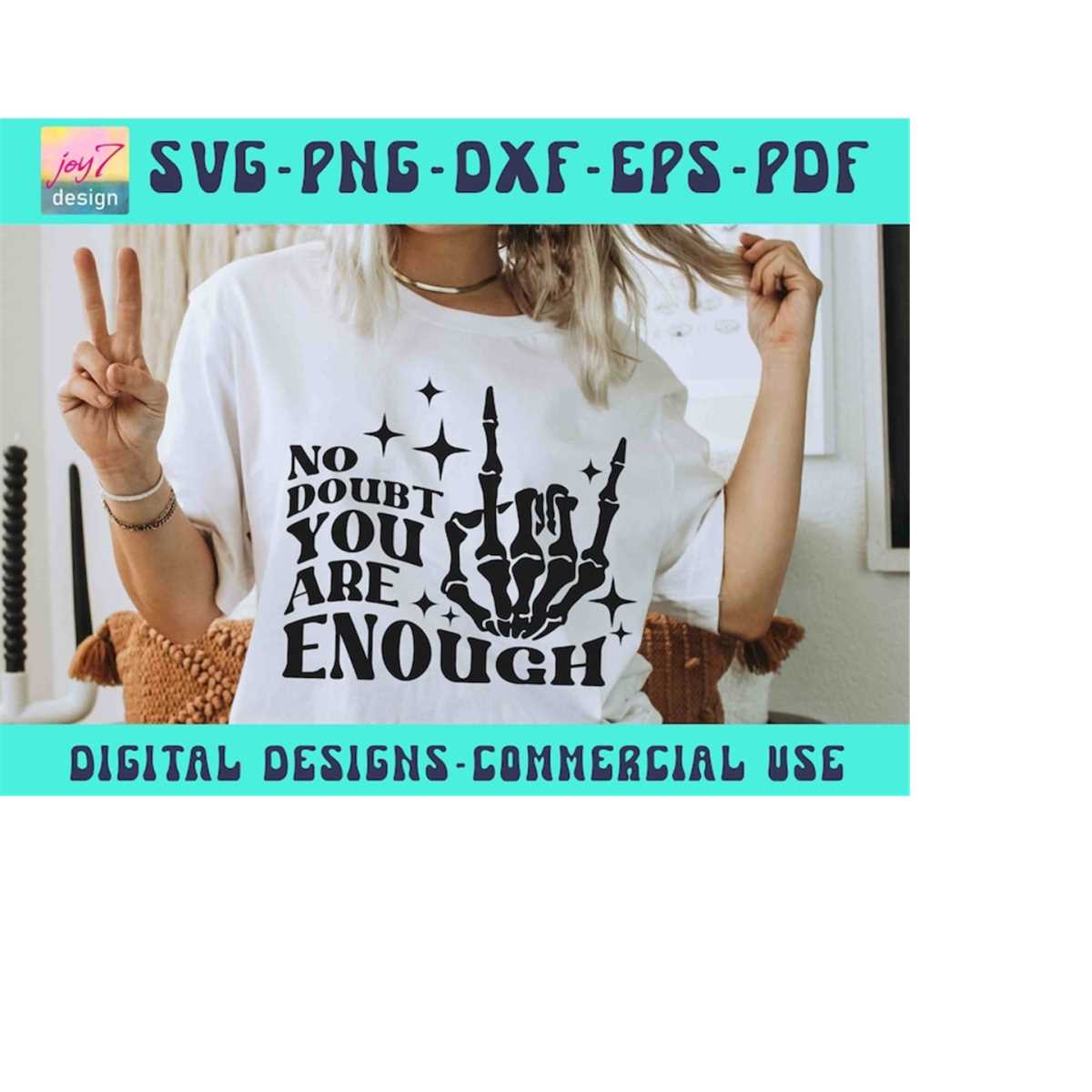 You are enough SVG PNG Pdf, Skeleton hand, Positive Svg, Mot | Inspire ...