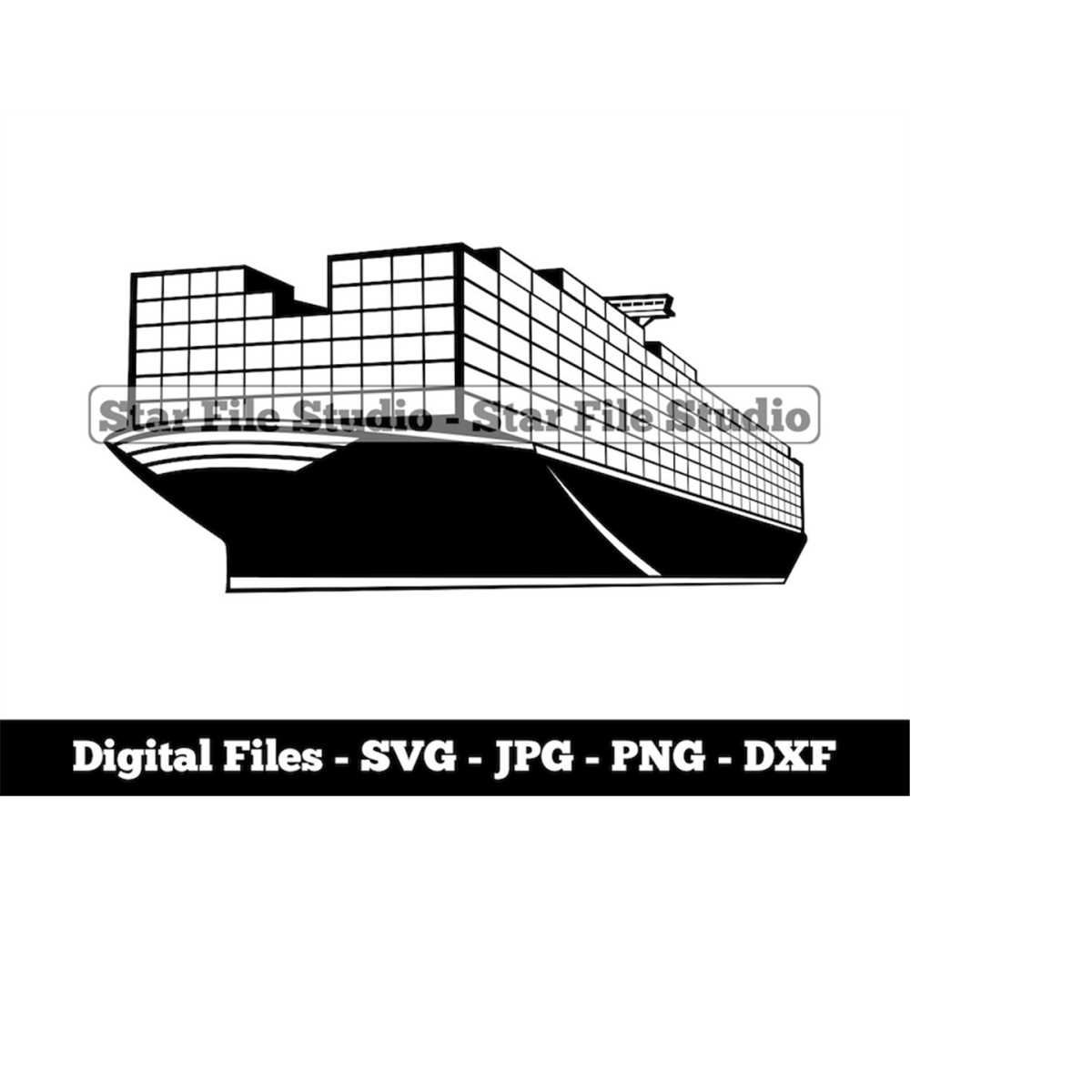 Container Ship 3 Svg, Shipping Svg, Ship Svg, Container Ship - Inspire ...