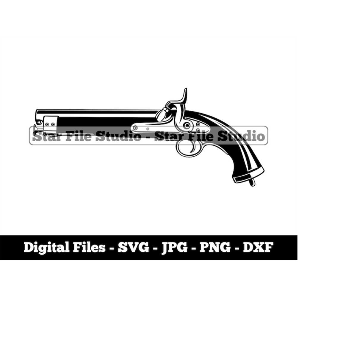 Flintlock Pistol 2 Svg, Pistol Svg, Gun Svg, Pistol Png, Pis - Inspire ...