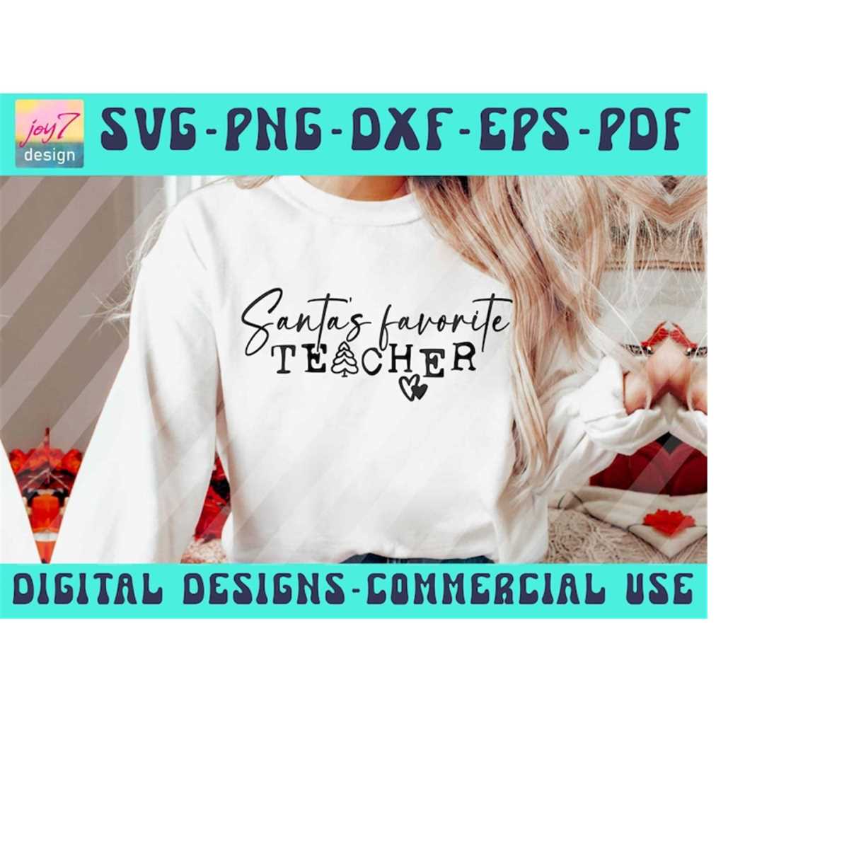 Santa's Favorite Teacher SVG PNG, Teacher Christmas, Teacher | Inspire ...