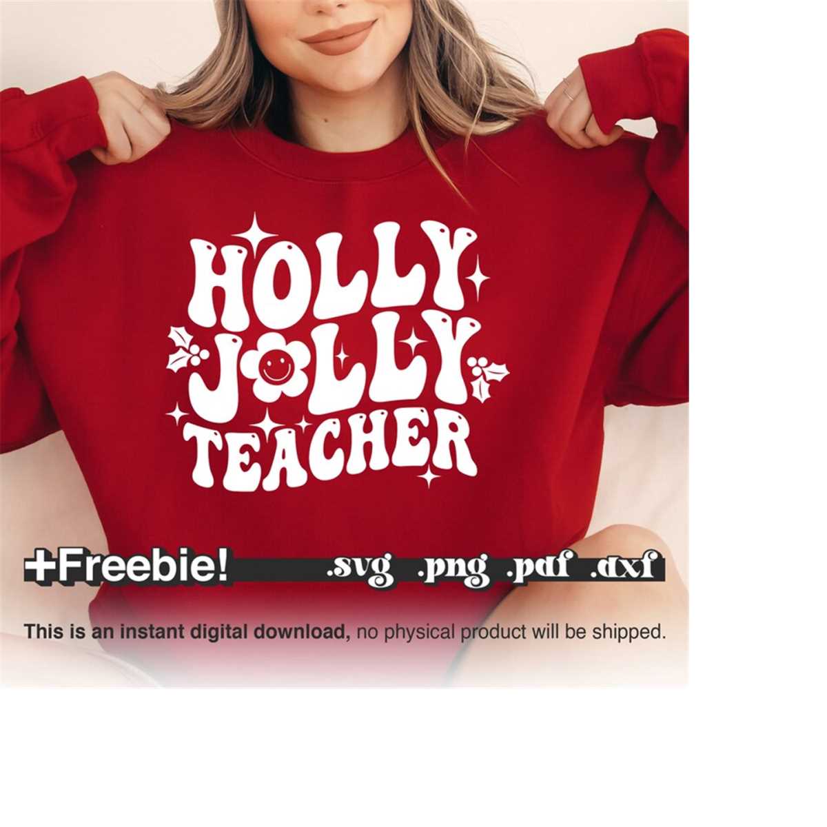 Holly Jolly Teacher Svg, Holly Jolly Svg, Teacher Christmas - Inspire ...