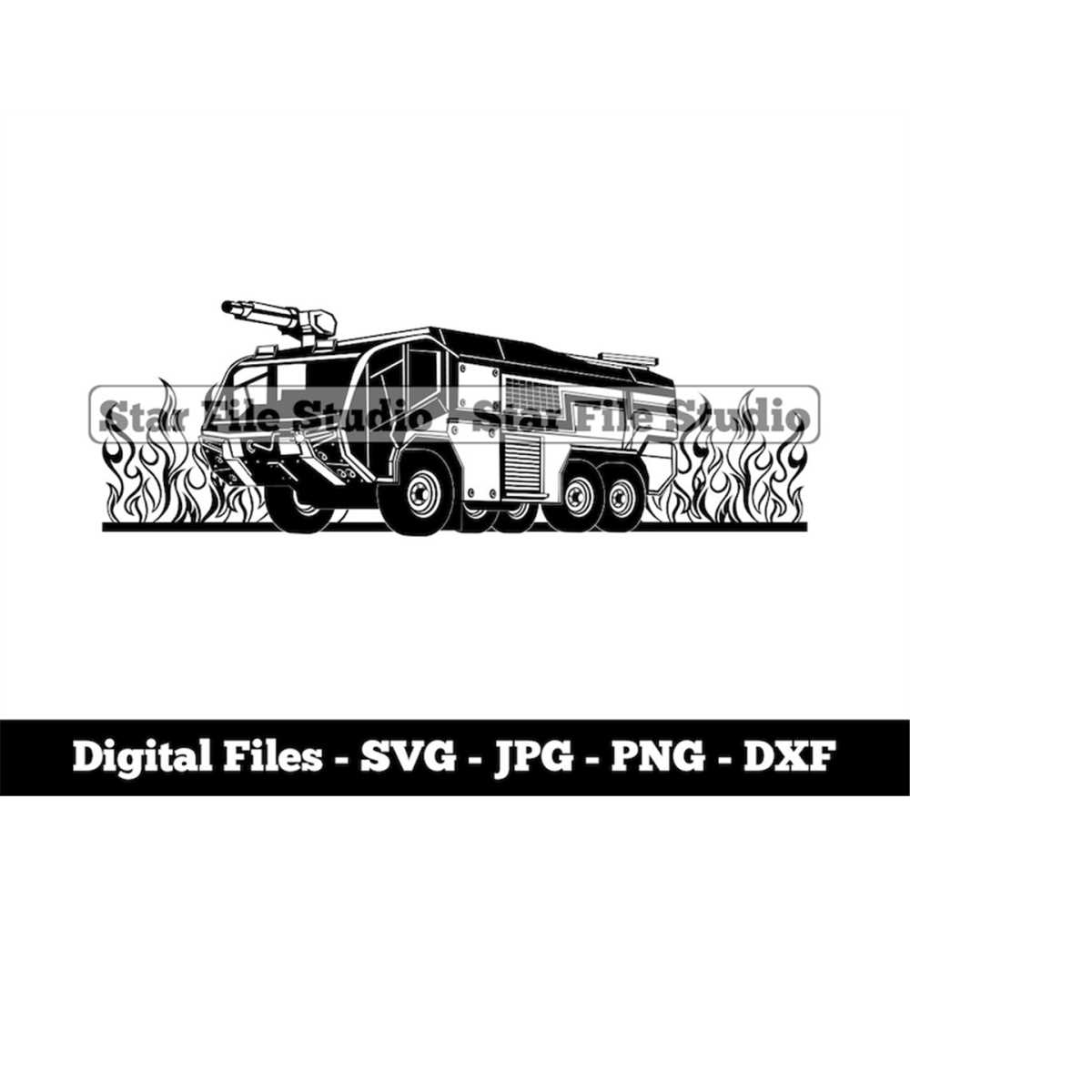 ARFF Truck 3 Svg, Airport Crash Truck Svg, Airport Rescue Sv - Inspire ...