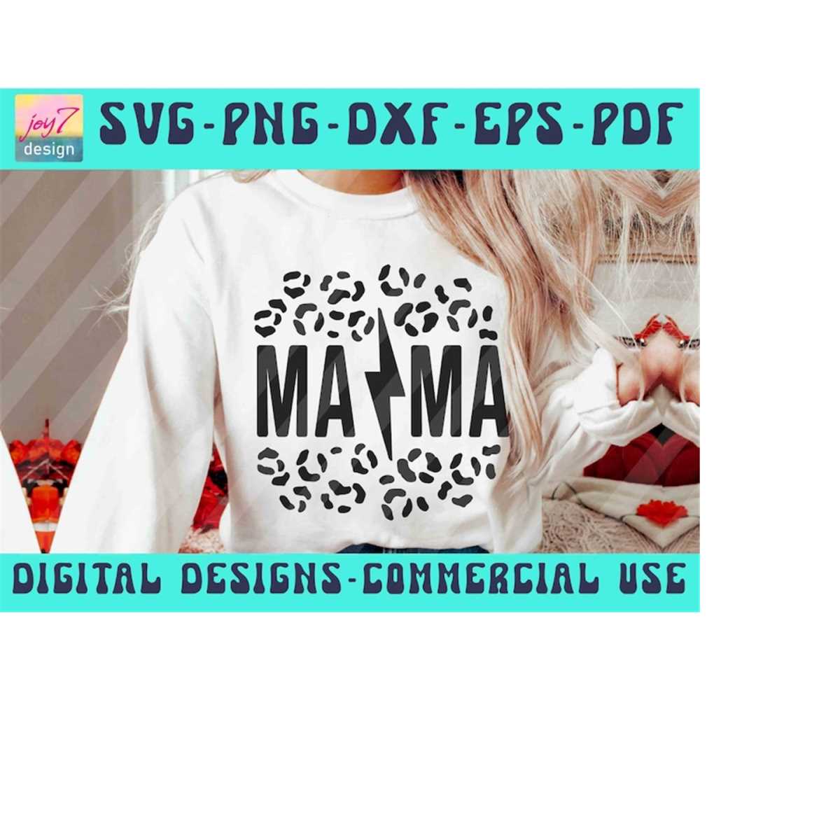 Mama SVG PNG PDF Dxf Eps, Rocker Style Mama Svg, Leopard / C | Inspire ...