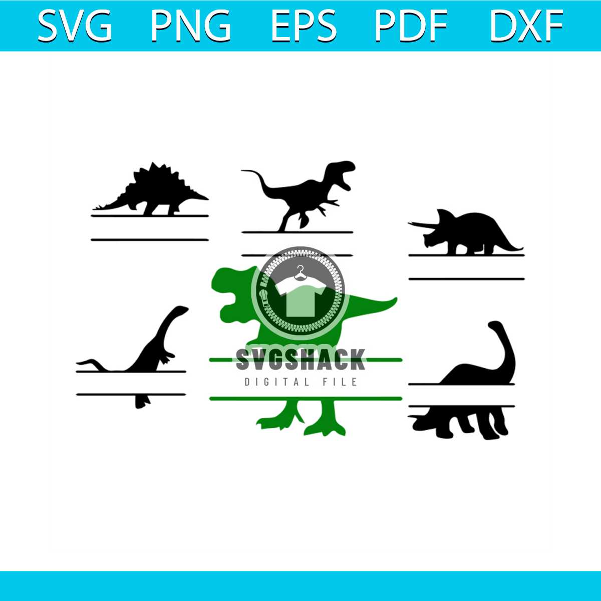 Dinosaur Split Monogram Bundle Svg, Animal Svg, Cute Dinosau - Inspire ...