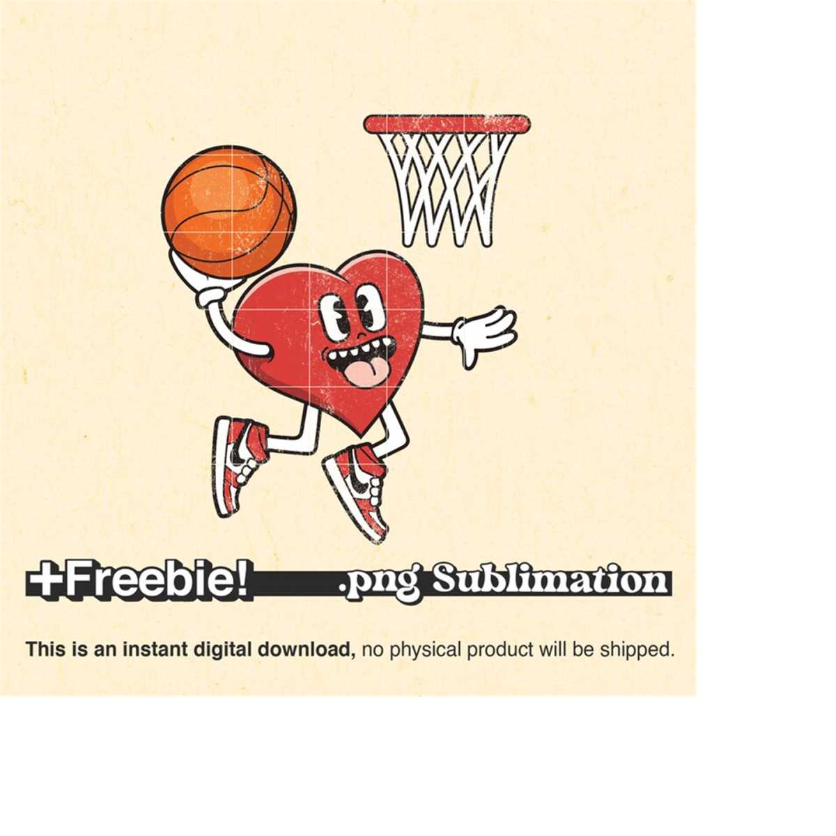 Basketball Player Heart png, retro valentine png, basketball | Inspire ...