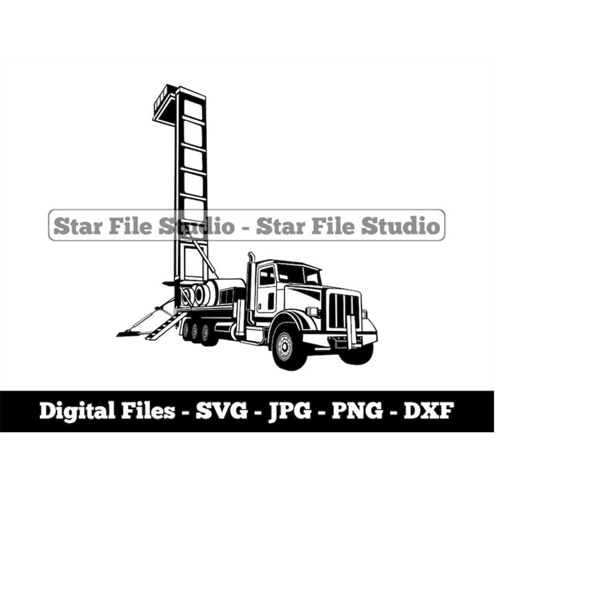 Workover Rig Truck 2 Svg, Oil Rig Svg, Drilling Svg, Workove - Inspire ...