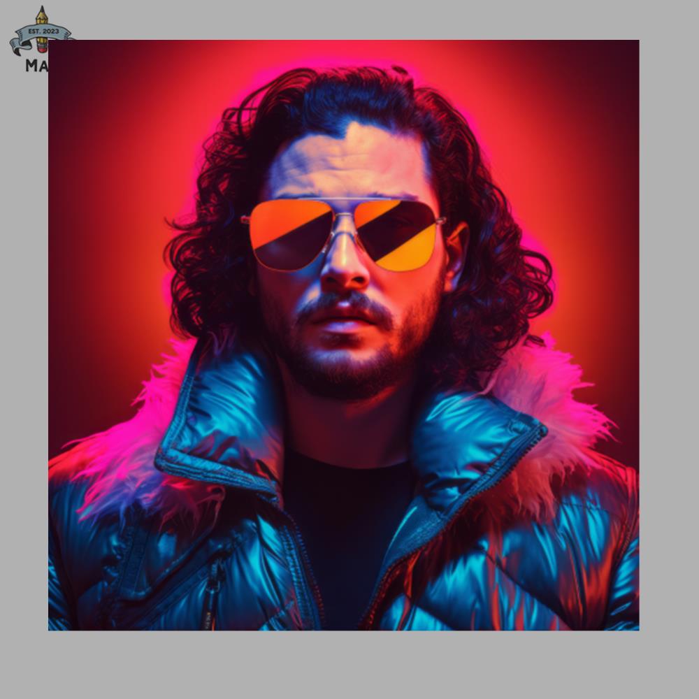 Neon Jon Snow with sunglasses Sublimation PNG Download | Inspire Uplift