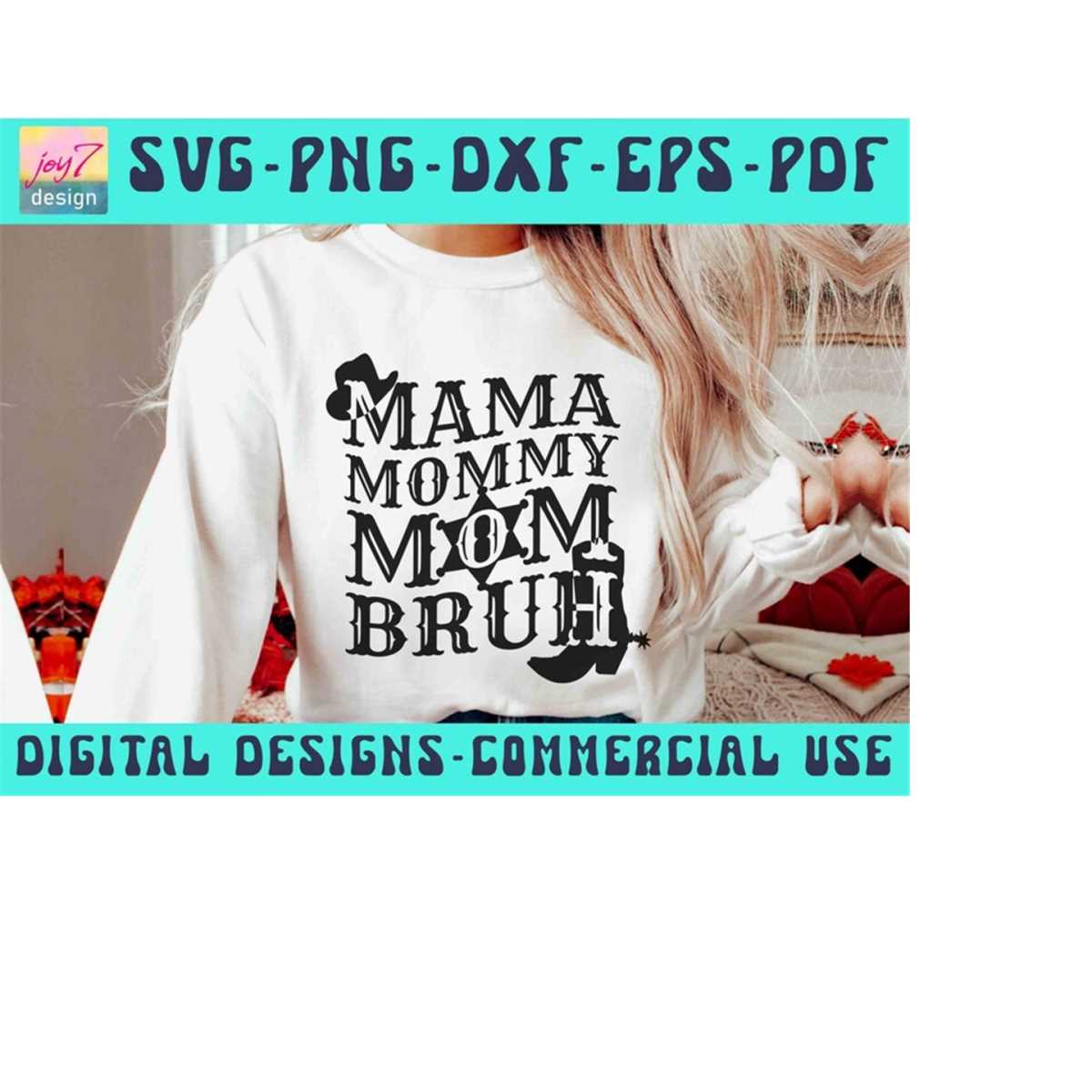 Mama SVG PNG, Mommy Mom Bruh, Western Svg, Southern Svg, Cow | Inspire ...