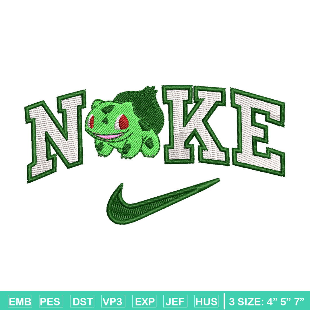 Nike bulbasaur embroidery design, Pokemon embroidery, Nike d | Inspire ...