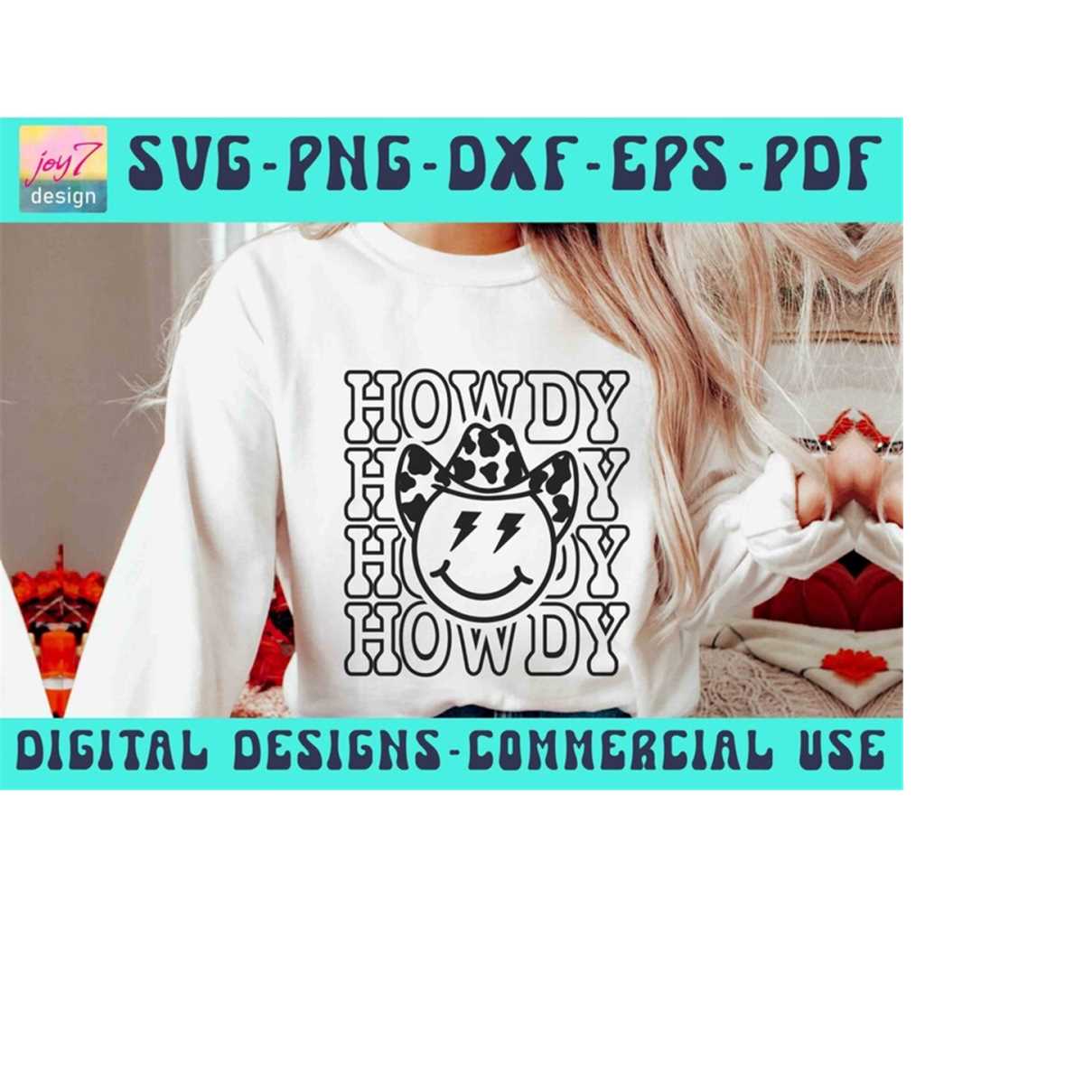 Howdy SVG PNG, Howdy Yall SVG, Cowboy Happy Face, Cowboy Svg - Inspire ...