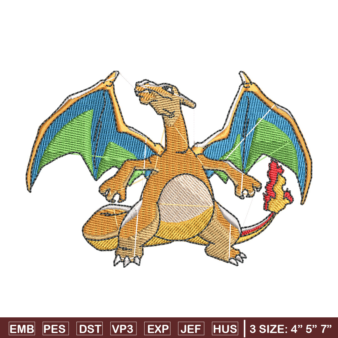 Charizard embroidery design, Pokemon embroidery, Anime desig - Inspire ...