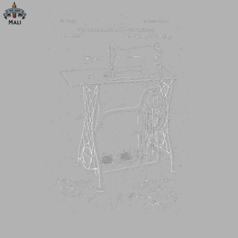Sewing Machine Patent White Sublimation PNG Download | Inspire Uplift