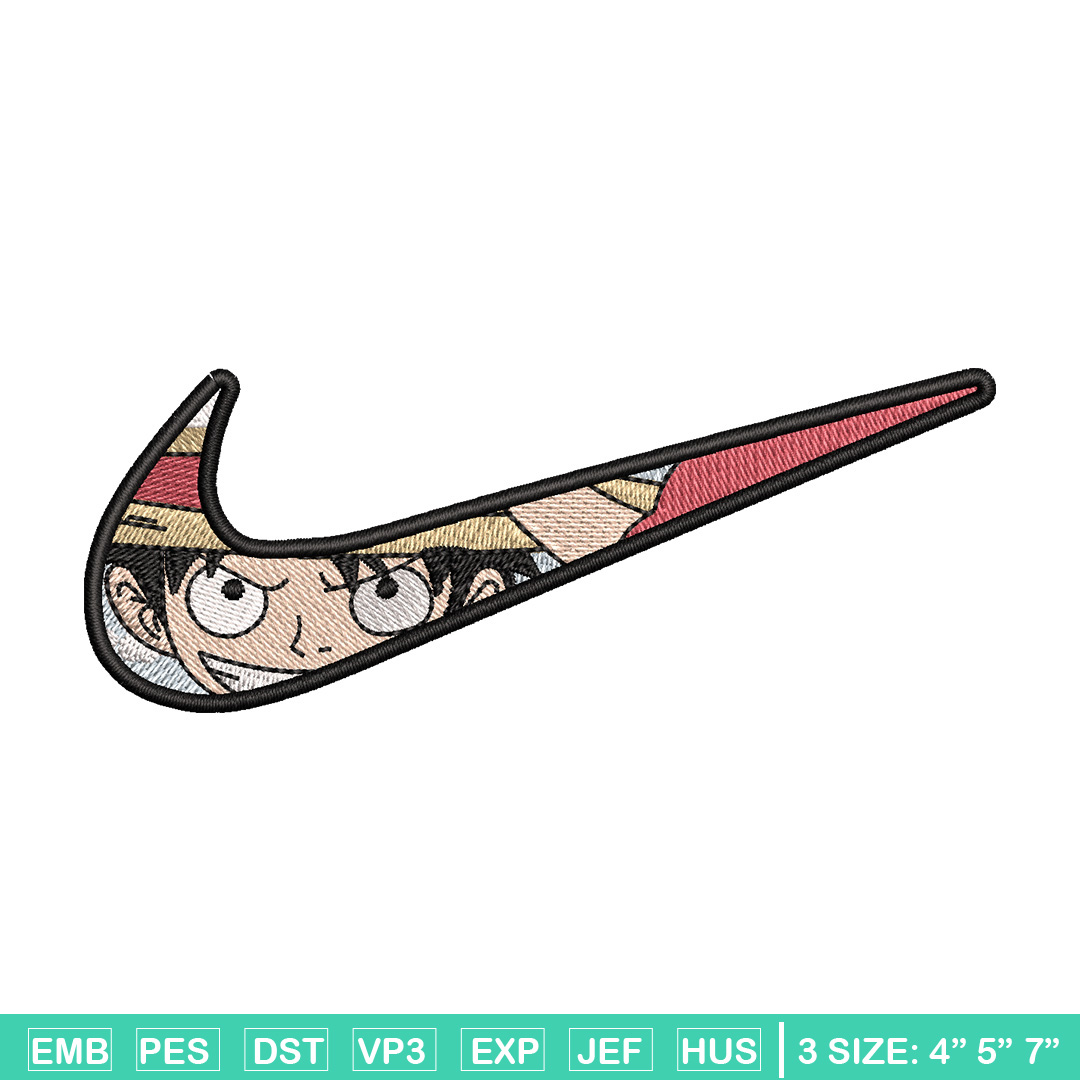 Nike luffy smile embroidery design, One piece embroidery,Nik - Inspire ...