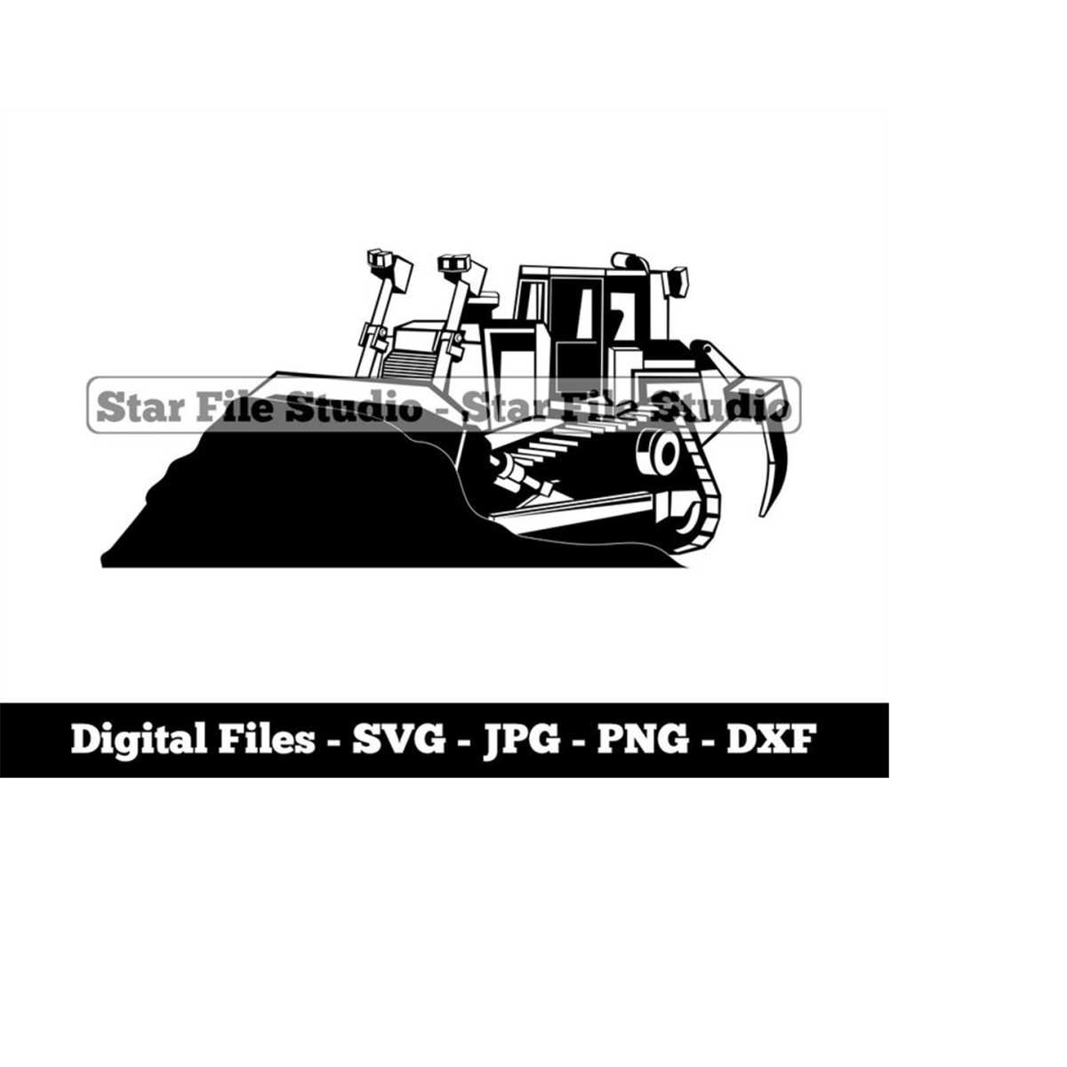 Bulldozer Moving Earth 4 Svg, Dozer Svg, Heavy Equipment Svg - Inspire ...