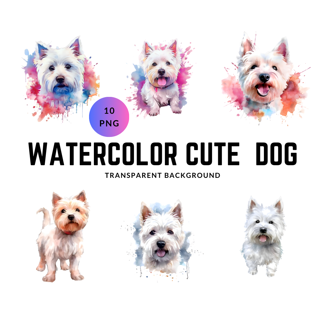 Watercolor Dog Clipart - Transparent Background - High Quali | Inspire ...