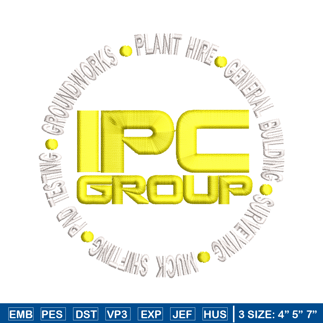 IPC Group logo embroidery design, IPC Group embroidery, logo | Inspire ...