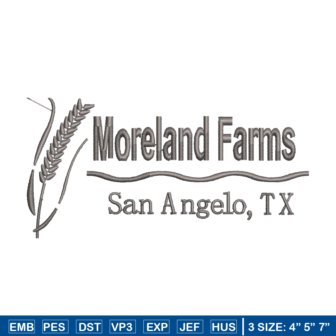 Moreland Farms logo embroidery design, Moreland embroidery, | Inspire ...