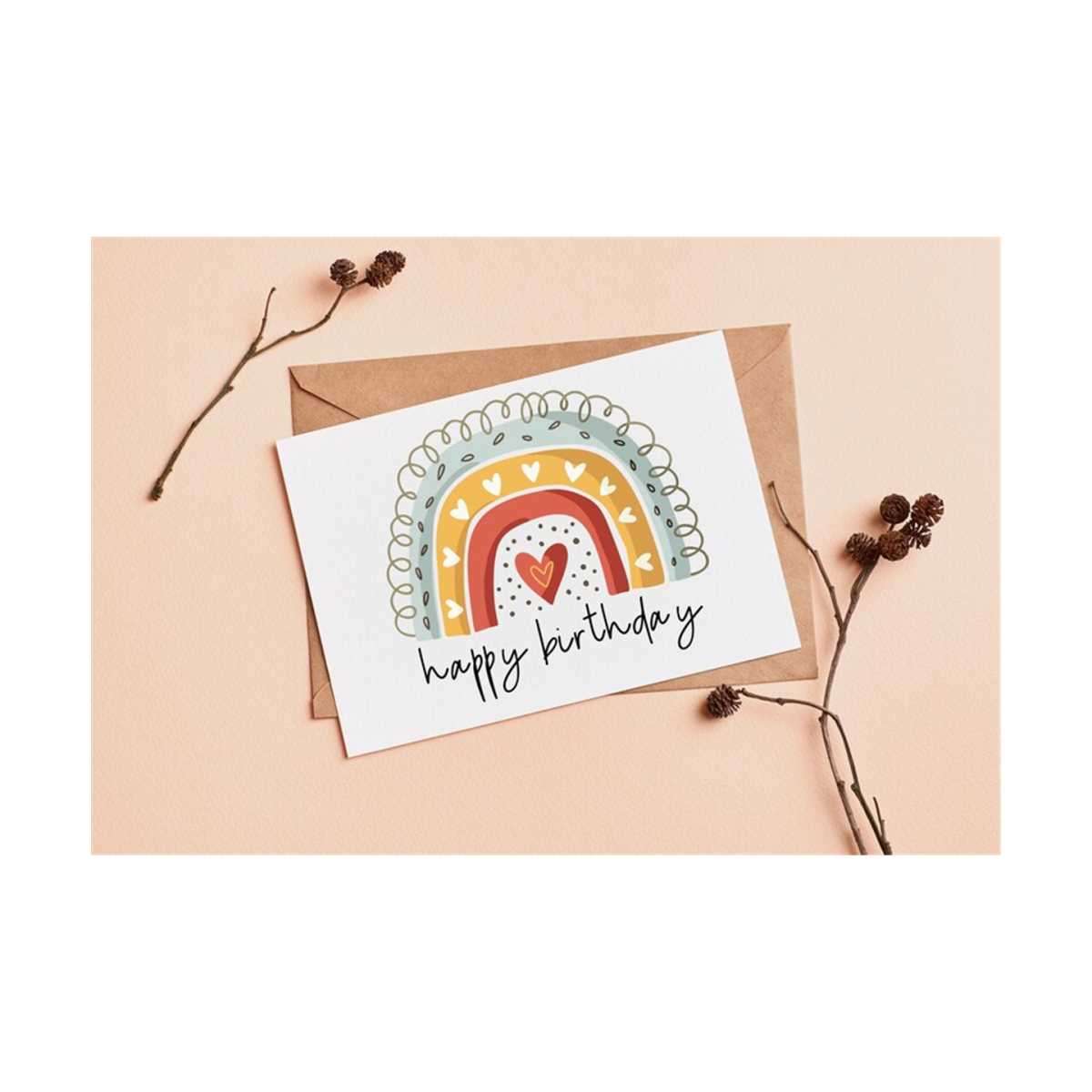 Happy Birthday Card | Digital Card | Printable Card | Rainbo - Inspire ...