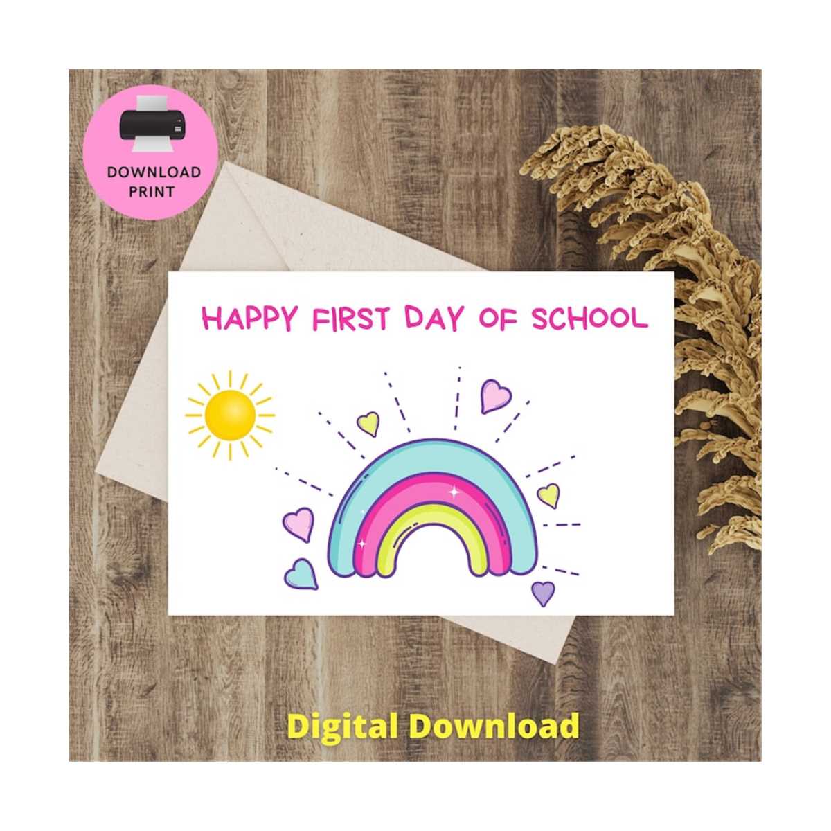 Happy First Day Of School INSTANT DOWNLOAD Cute 1st Day Of S | Inspire ...