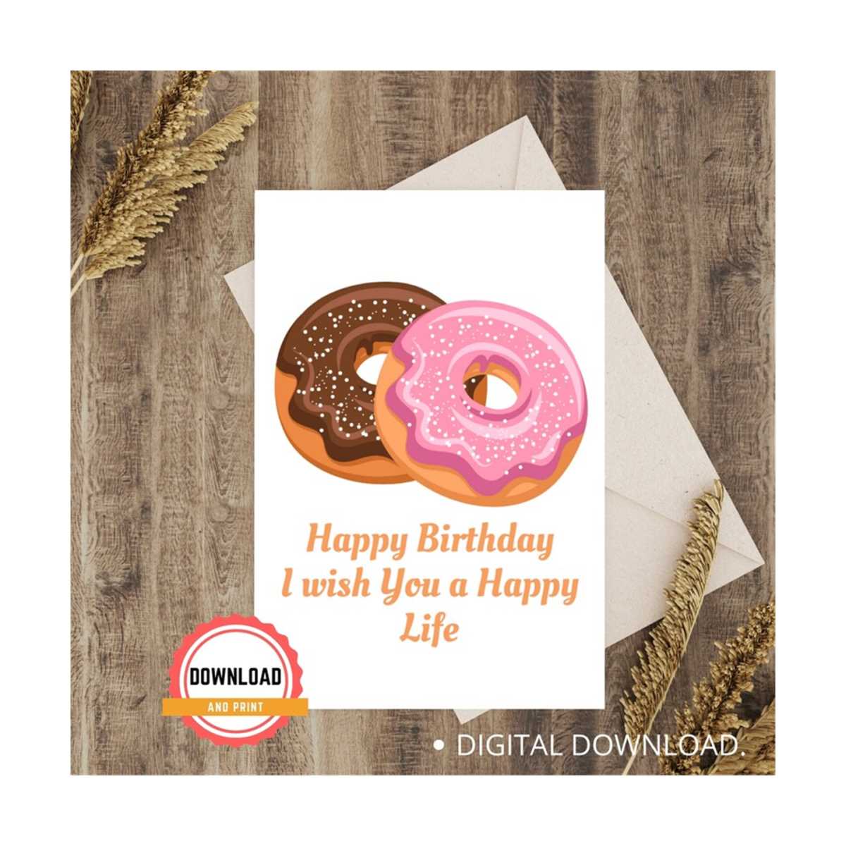 Happy Birthday Printable Card / Instant Download PDF /Cute F | Inspire ...