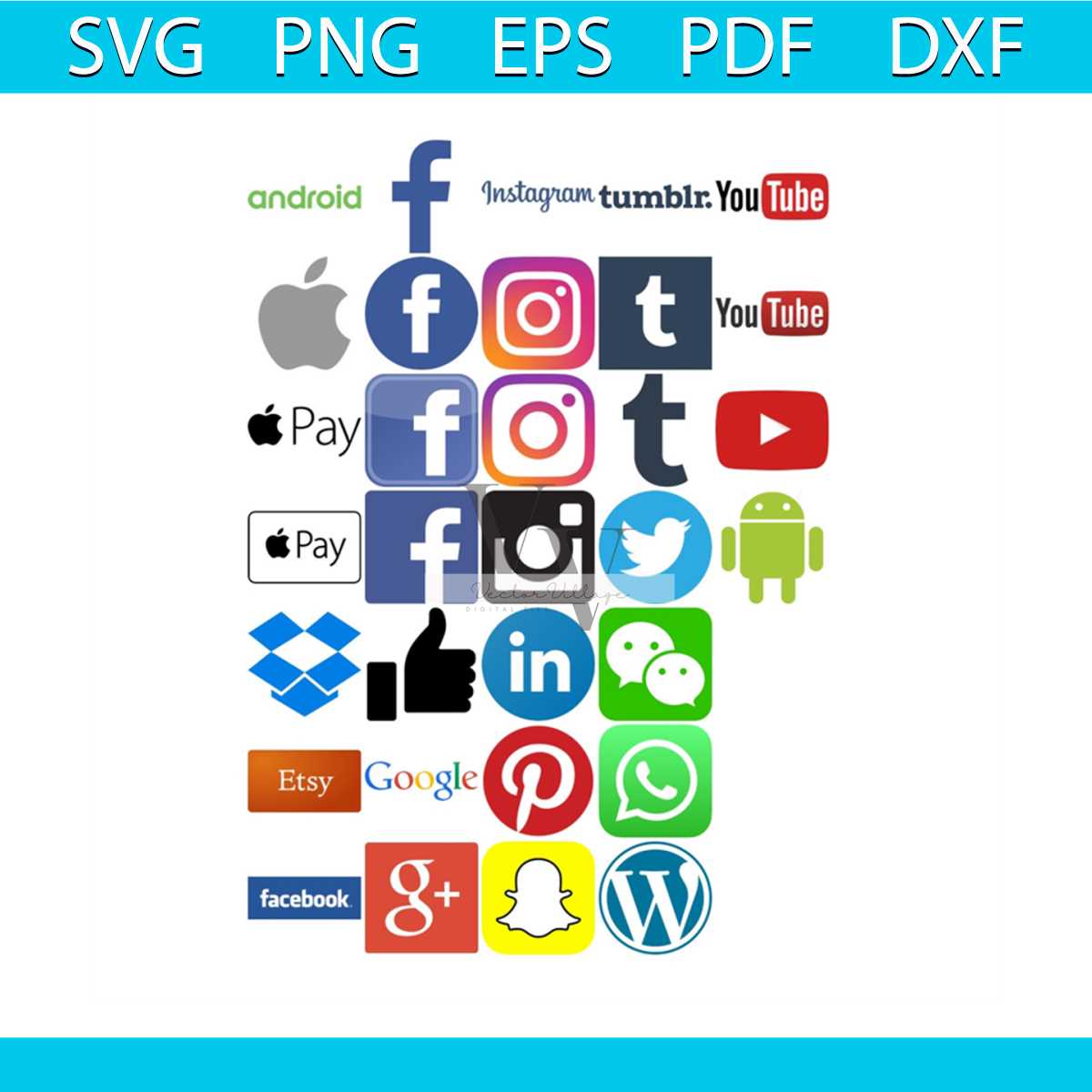 Social Media Icons Bundle Svg, Brand Svg, Facebook Svg, Inst | Inspire ...