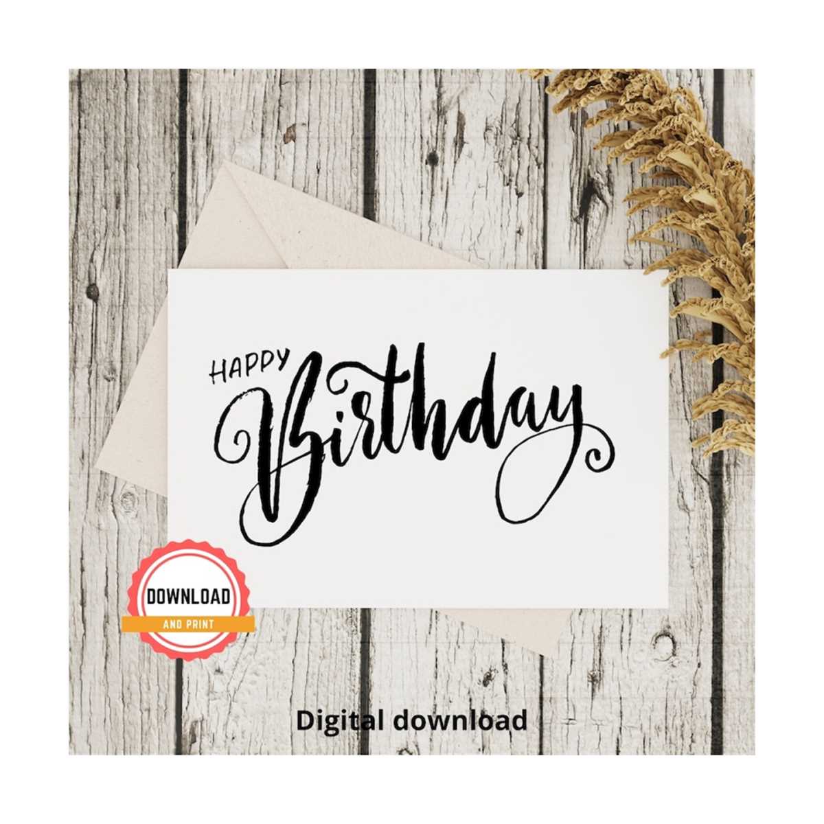 Happy Birthday Card, Instant Download Printable, Birthday Gi | Inspire ...