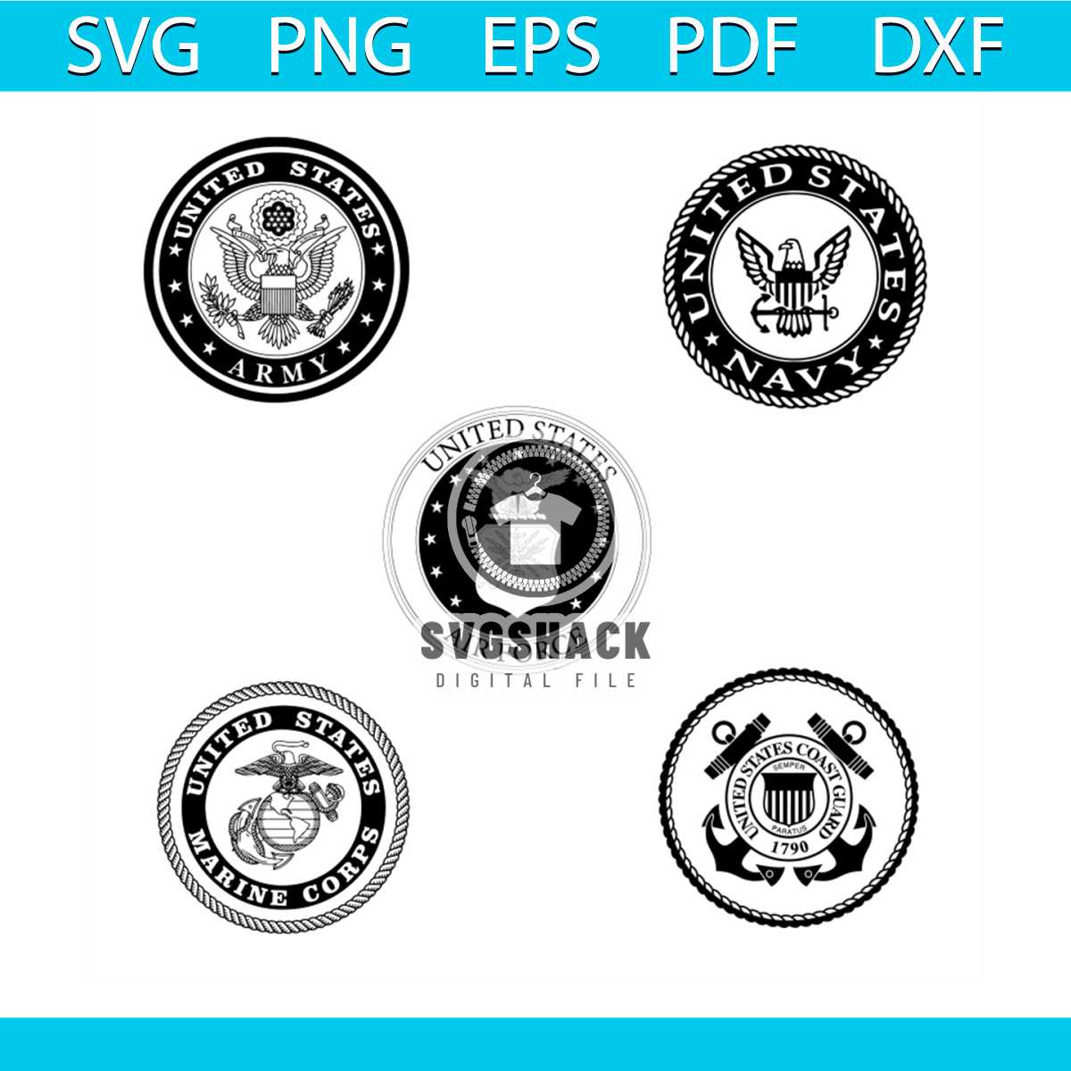 Military Emblem Bundle Svg, Brand Svg, Military Emblem Svg, | Inspire ...