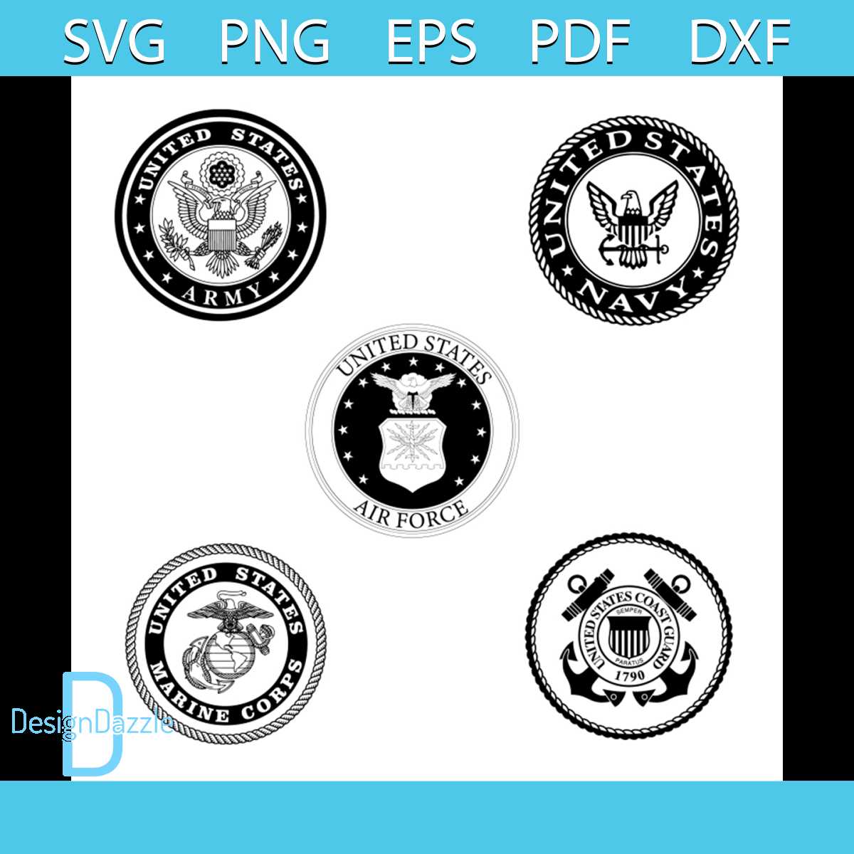 Military Emblem Bundle Svg, Brand Svg, Military Emblem Svg, | Inspire ...