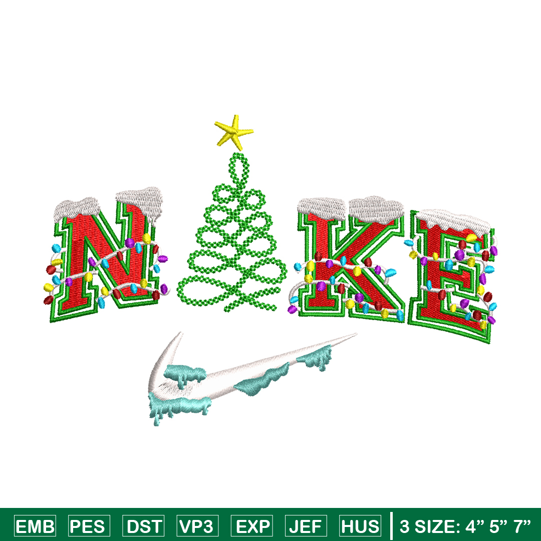 Christmas Nike logo embroidery design, logo embroidery, Nike - Inspire ...