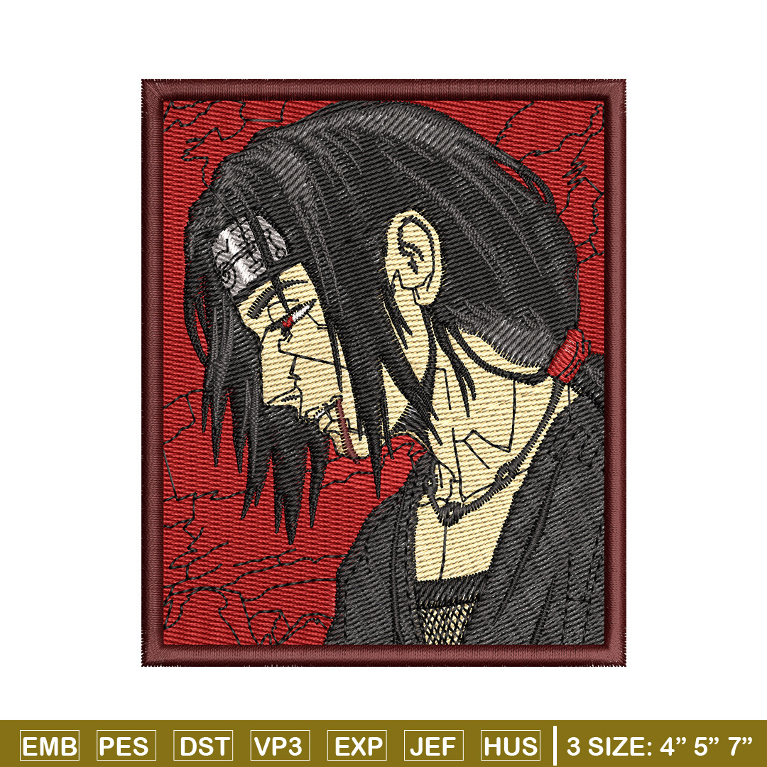 Itachi rectangle embroidery design, Naruto embroidery, Anime - Inspire ...
